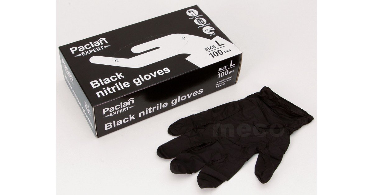 Manusi menaj negre fara talc Paclan 100buc - Mertecom.ro