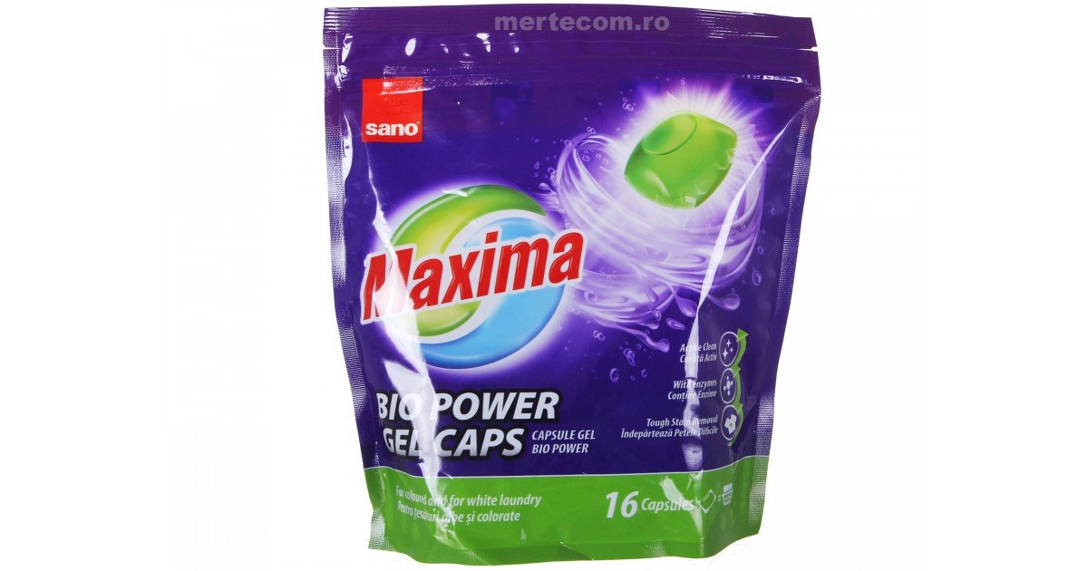 Detergent bio gel capsule Sano Maxima 16buc - Mertecom.ro