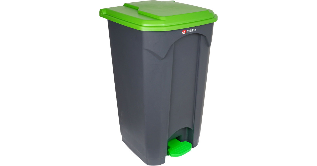 Cos colectare selectiva din plastic cu pedala 87 litri H-84cm (Verde ...