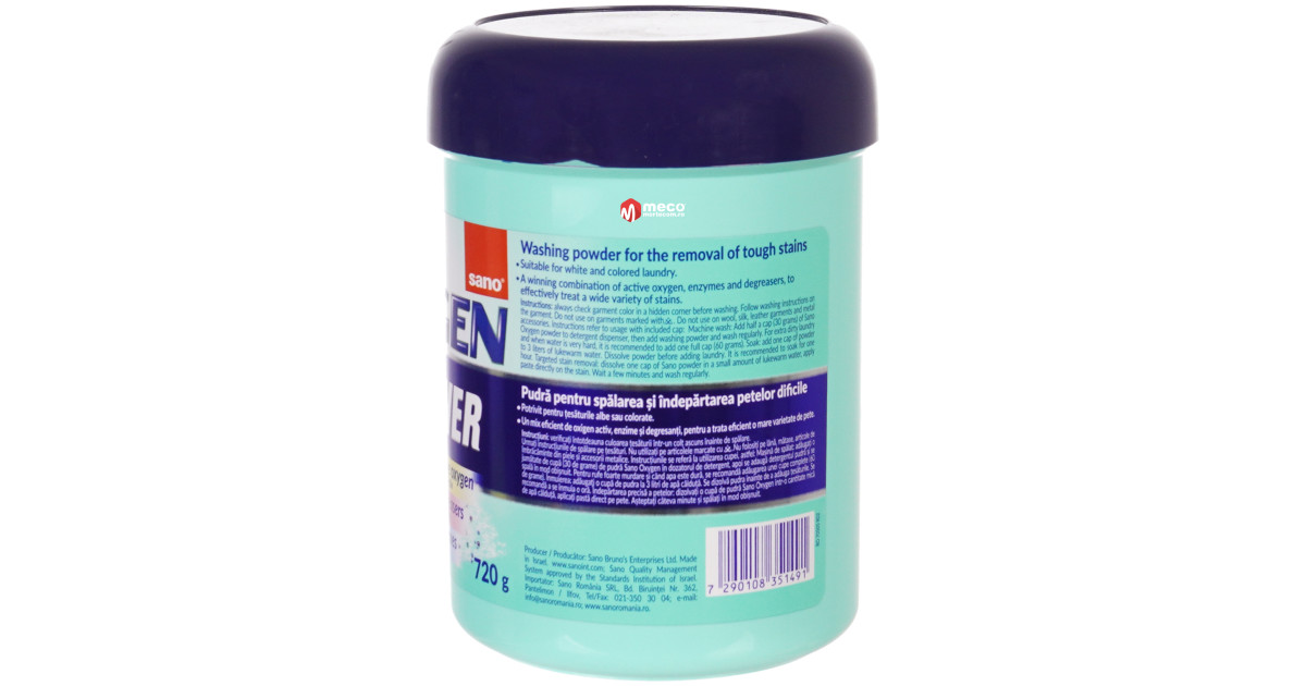 Pudra indepartare pete fara clor Sano Oxygen Powder 720 gr - Mertecom