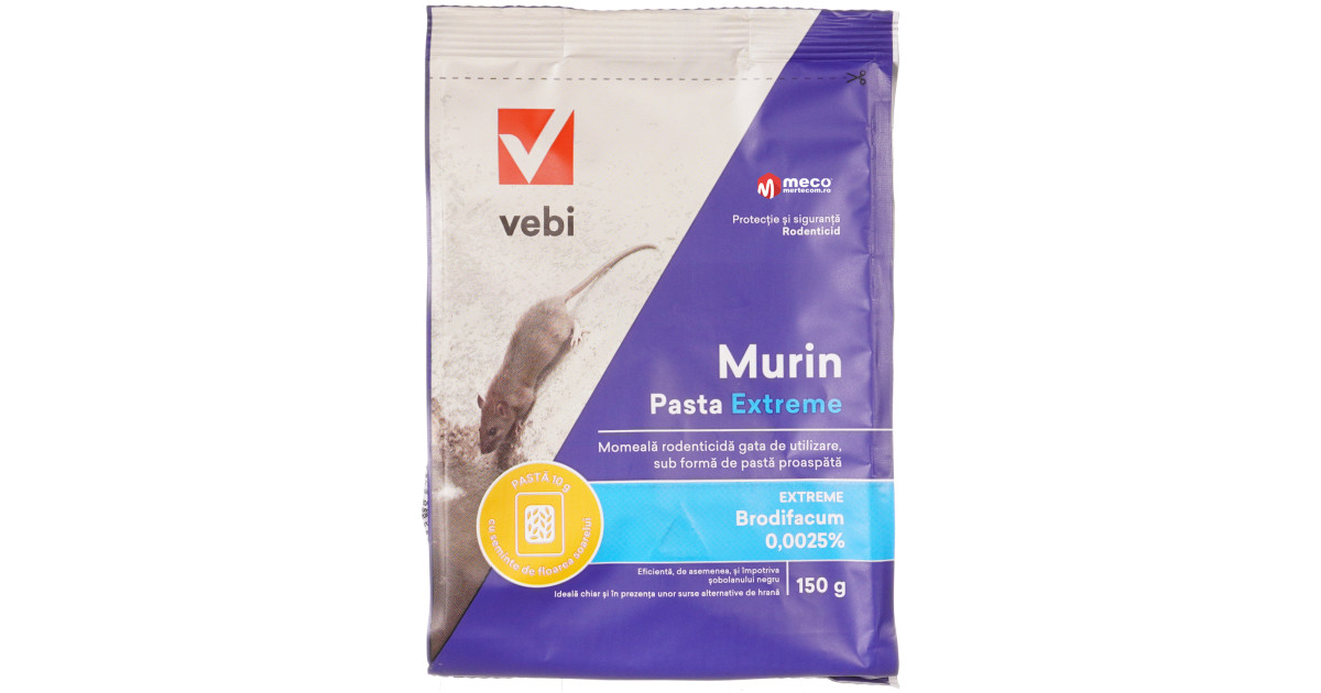 Momeala pentru combatere soareci Murin pasta 150g - Mertecom
