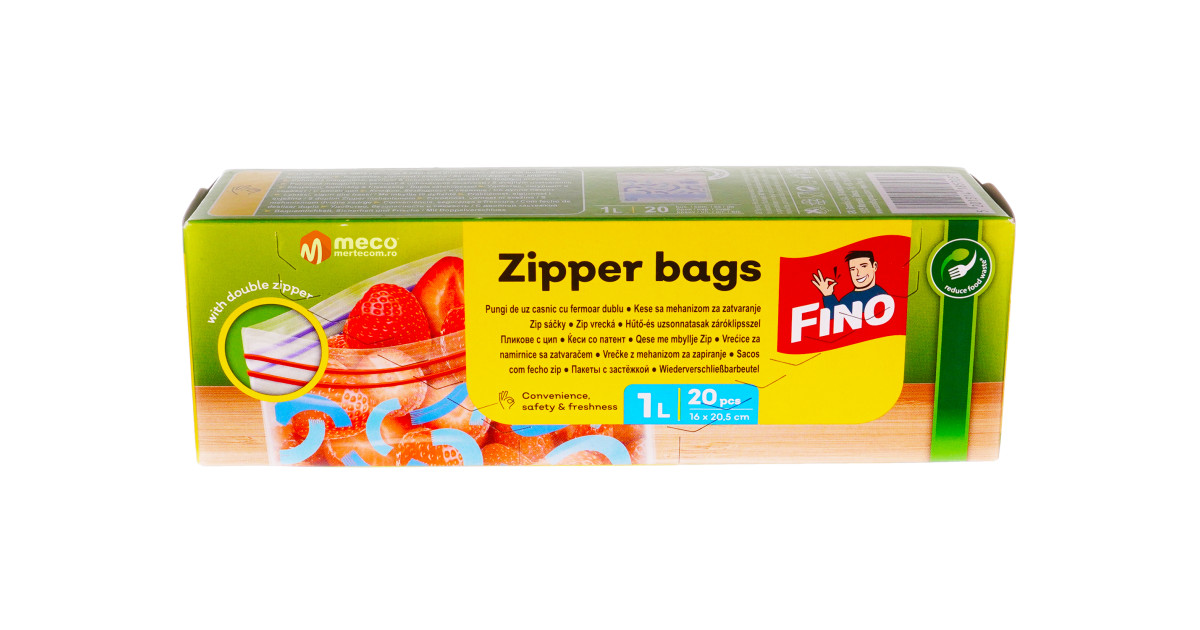 Pungi cu inchidere etansa Fino Zipper 1litru 20bucati - Mertecom.ro